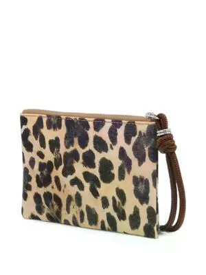 Bimba Y Lola Natural-leopard Nylon Pocket Wallet