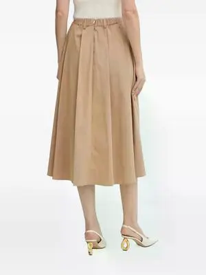 MORGAN Belted Pleated Midi Skirt