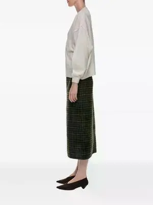 Bimba Y Lola Ivory-grey V-neck Wool Sweater
