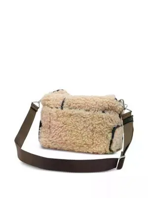Bimba Y Lola Large Sand Fur Flap Pocket Bag