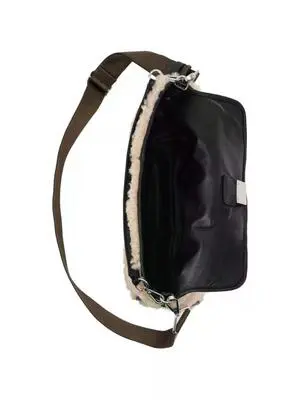 Bimba Y Lola Large Sand Fur Flap Pocket Bag