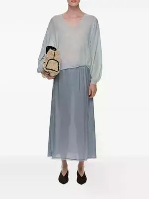 Bimba Y Lola Light- Washed Silk Skirt