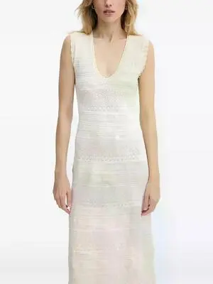 MORGAN Knitted Midi Dress - Neutrals