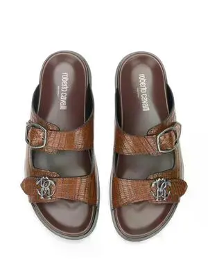 Roberto Cavalli Croc-effect Buckle-fastening Slides