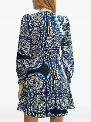 MORGAN Long-sleeve Paisley-print Mini Dress