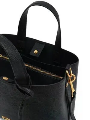 Bimba Y Lola Medium Chihuahua Tote Bag In Leather - Black