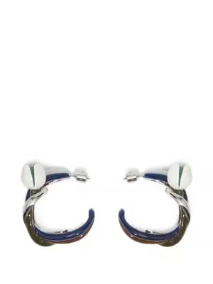 Bimba Y Lola Enameled Tulip Maxi-hoop Earrings - Silver