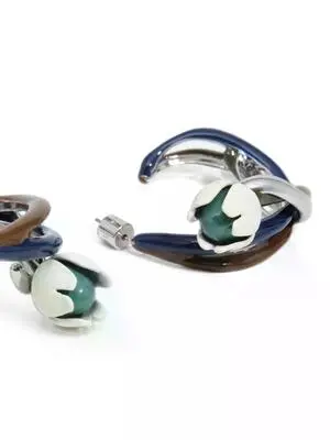 Bimba Y Lola Enameled Tulip Maxi-hoop Earrings