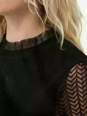 MORGAN Ruffled Long-sleeve Blouse