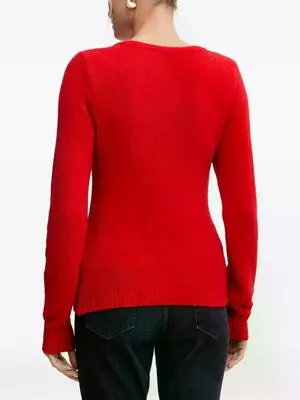 MORGAN V-neck Pointelle-knit Sweater