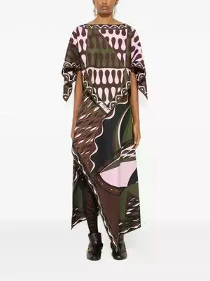 Emilio Pucci Leocorno-print Silk Blouse - Brown