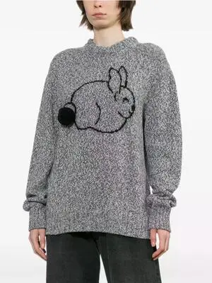 Joshua Sanders Rabbit-motif Marl-knit Sweater