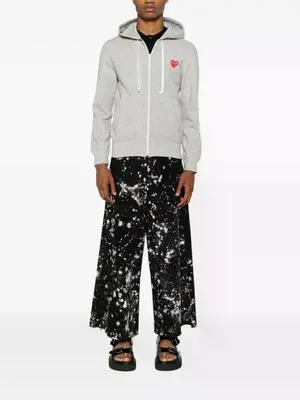 Play Comme Des Garcon Heart-patch Zip-up Hoodie