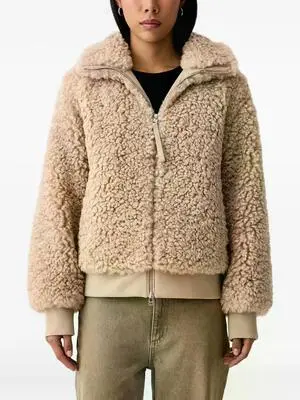 Marc O'polo Teddy-texture Zip-up Jacket - Neutrals