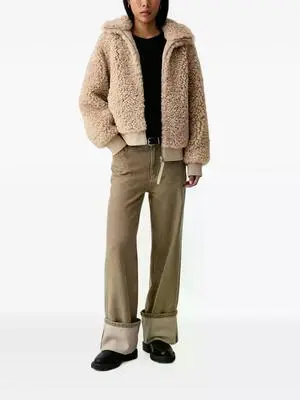 Marc O'polo Teddy-texture Zip-up Jacket - Neutrals