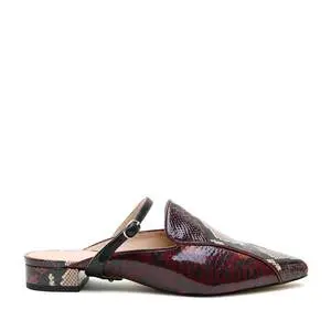 ALTERRE Burgundy Python Twiggy Pointed Loafer - Red
