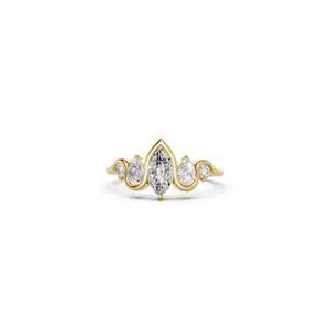 AYA FINE JEWELRY Sienna Marquise Cut Lab Grown Diamond Engagement Ring In Gold - Yellow