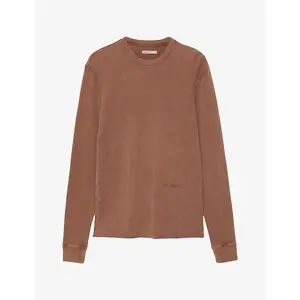 ALLSAINTS Raine Long-sleeved Cotton-knit T-shirt - Rust Red