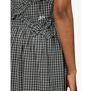 DAMSON MADDER Elora Check-print Cotton Midi Dress