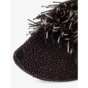Staud Porcupine Beaded Woven Clutch