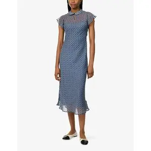 DAMSON MADDER Hudson Chec-print Crêpe Midi Dress
