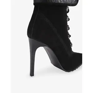 Steve Madden Morals Nubuck Leather Stiletto Heeled Boots