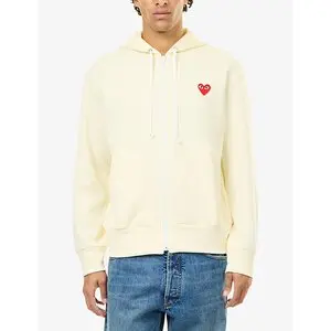 Play Comme Des Garcon Heart-appliquéd Jersey Hoody