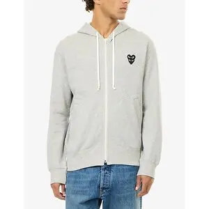 Play Comme Des Garcon Heart-appliquéd Cotton Hoody