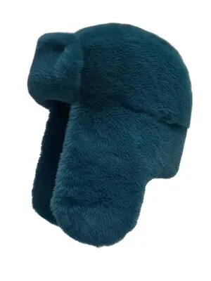 NOOKI DESIGN Billie Faux Fur Trapper Hat Teal - Blue