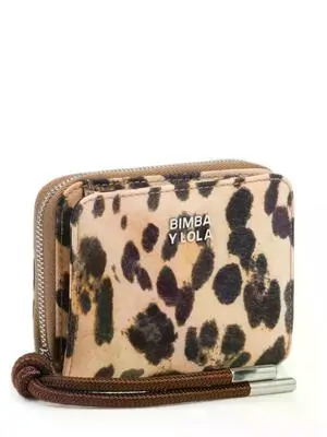Bimba Y Lola Natural-leopard Lapel Wallet - Neutrals