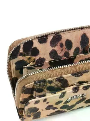 Bimba Y Lola Natural-leopard Lapel Wallet