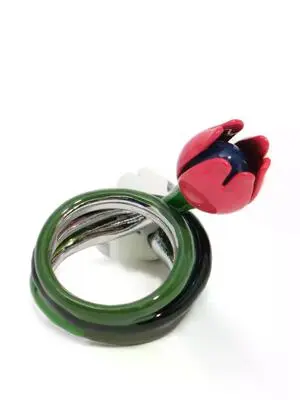 Bimba Y Lola Ring With Enameled Tulips