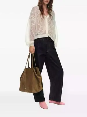 Bimba Y Lola Large Olive Suede Shopper Bag