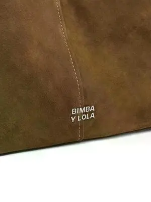 Bimba Y Lola Large Olive Suede Shopper Bag