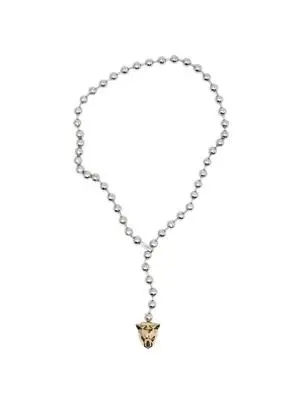 Bimba Y Lola Gold-chain And Panther-head Necklace - Silver