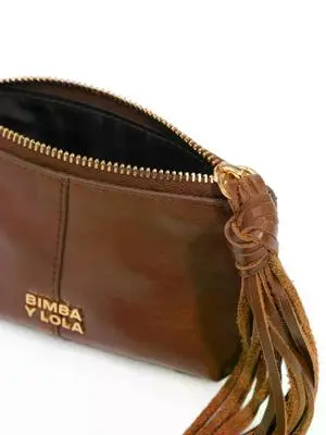 Bimba Y Lola Cognac Fringed Leather Coin Purse - Brown