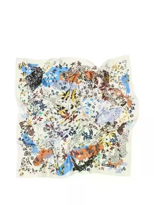 Bimba Y Lola Ivory Floral Collage Background Scarf