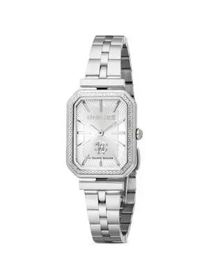 Roberto Cavalli Textured Bezel 23mm Watch - Silver
