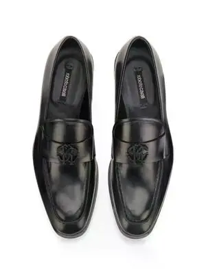 Roberto Cavalli Monogram-plaque Leather Loafers