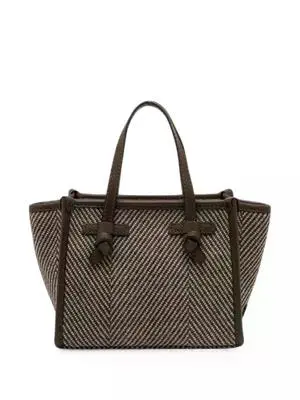 GIANNI CHIARINI Small Miss Marcella Herringbone-pattern Tote Bag
