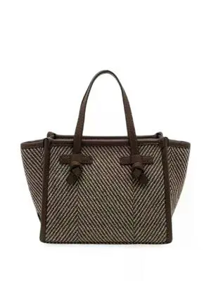 GIANNI CHIARINI Small Miss Marcella Herringbone-pattern Tote Bag