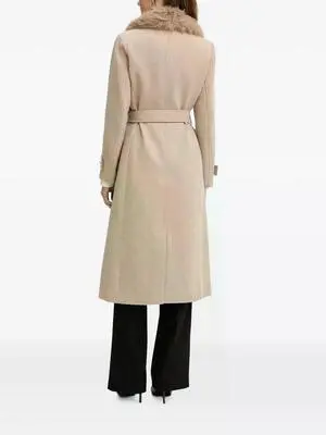 MORGAN Faux-fur Collar Belted Coat