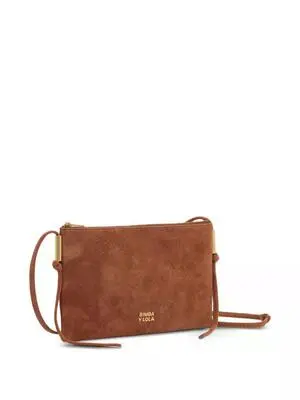Bimba Y Lola Small Chestnut Suede Clutch Bag - Brown