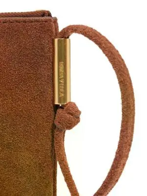 Bimba Y Lola Small Chestnut Suede Clutch Bag