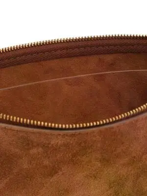 Bimba Y Lola Small Chestnut Suede Clutch Bag