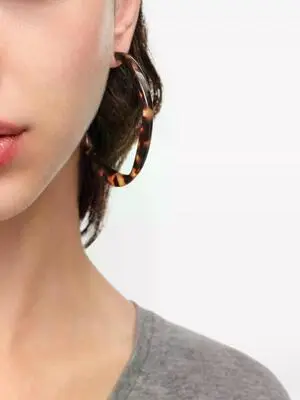 Bimba Y Lola Large Tortoiseshell-effect Irregular Hoop Earrings
