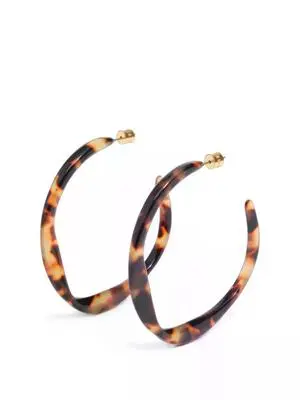 Bimba Y Lola Large Tortoiseshell-effect Irregular Hoop Earrings