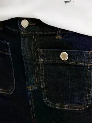 MORGAN Button-pocket Raw-hem Jeans