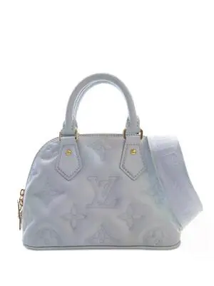 LOUIS VUITTON 2000-2026 Monogram Calfskin Bubblegram Alma Bb Satchel - Blue
