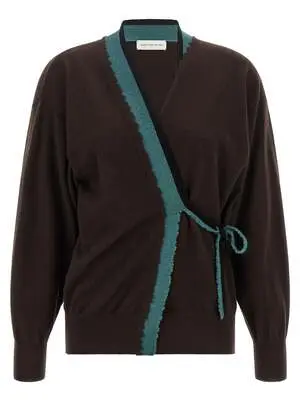 Dries Van Noten Toma' Sweater With Crossed Closure - Brown